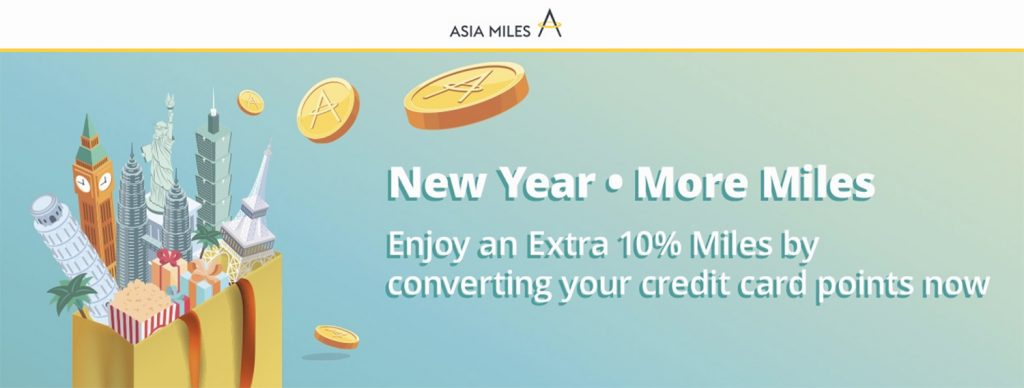 Asia Miles 10% transfer bonus from credit card points during January ...
