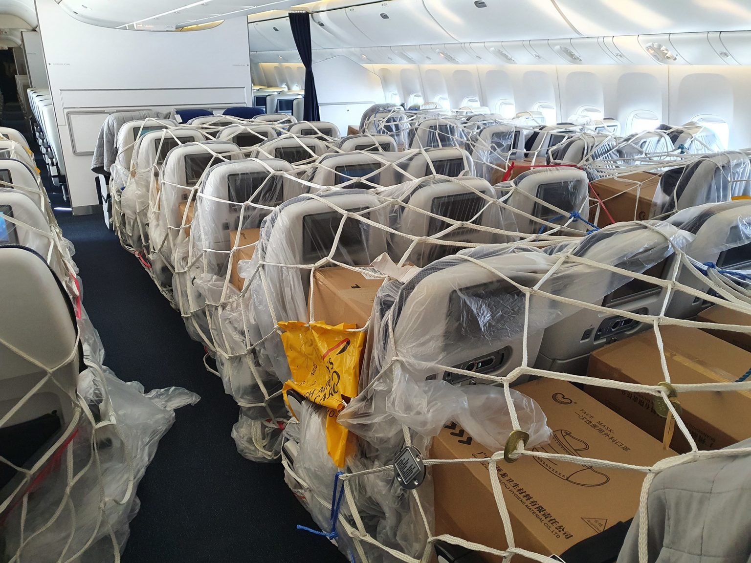 14 SIA passenger aircraft reconfigured to carry cargo in the cabin ...