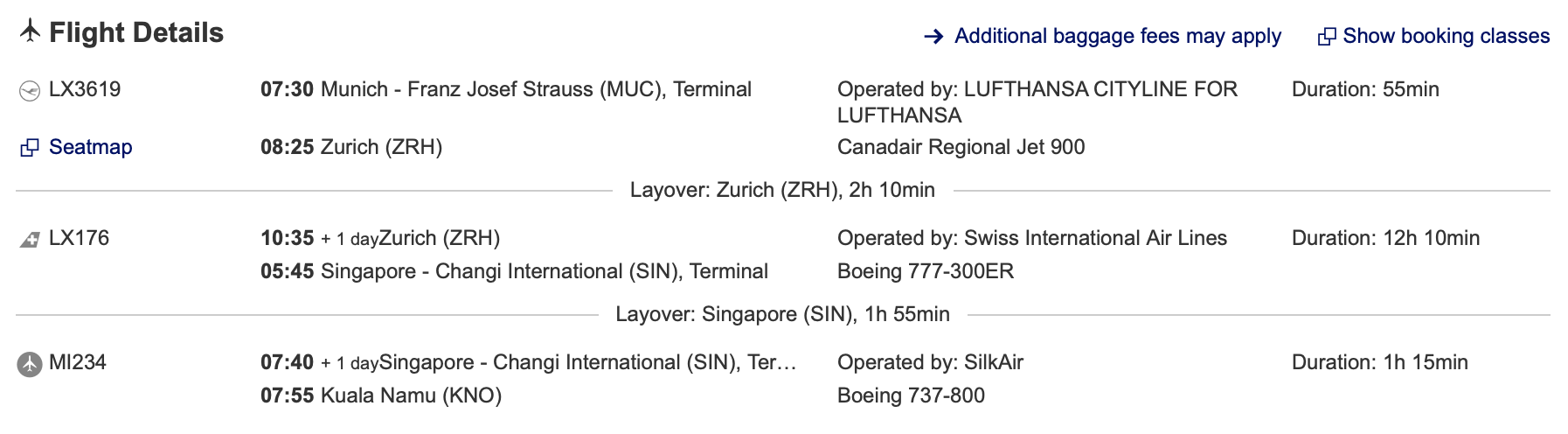 Lufthansa and Swiss passengers can now transit onto SIA flights through ...