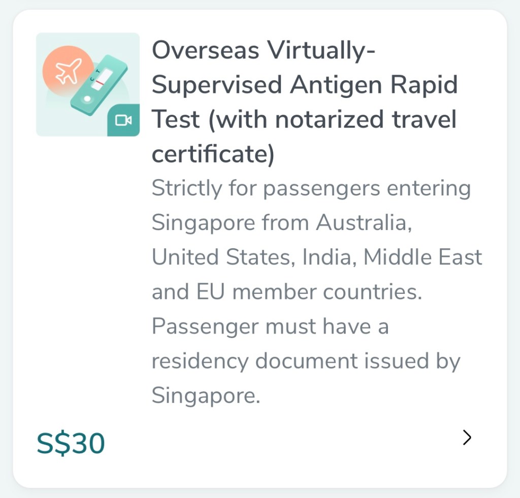 Singapore Tele-ART pre-departure tests can now be taken when returning ...