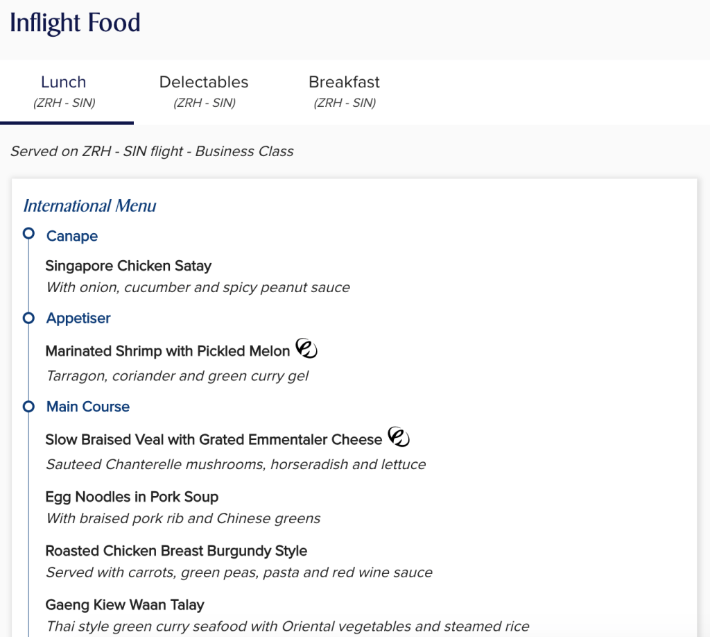 Singapore Airlines brings back printed menus in First and Business ...