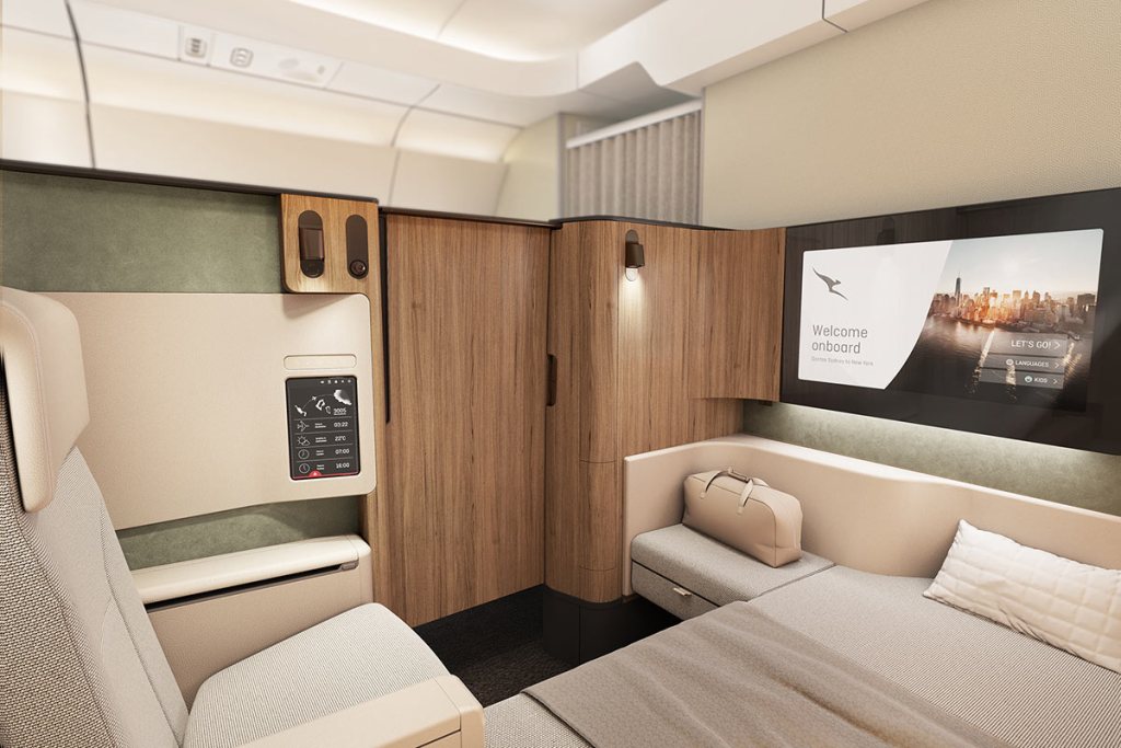 Qantas reveals brand new Airbus A350 First and Business Class seats ...