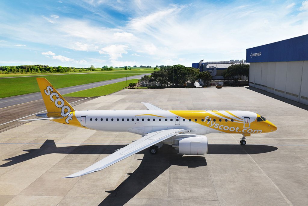 Scoot takes delivery of its first Embraer E190-E2 regional jet - Mainly ...