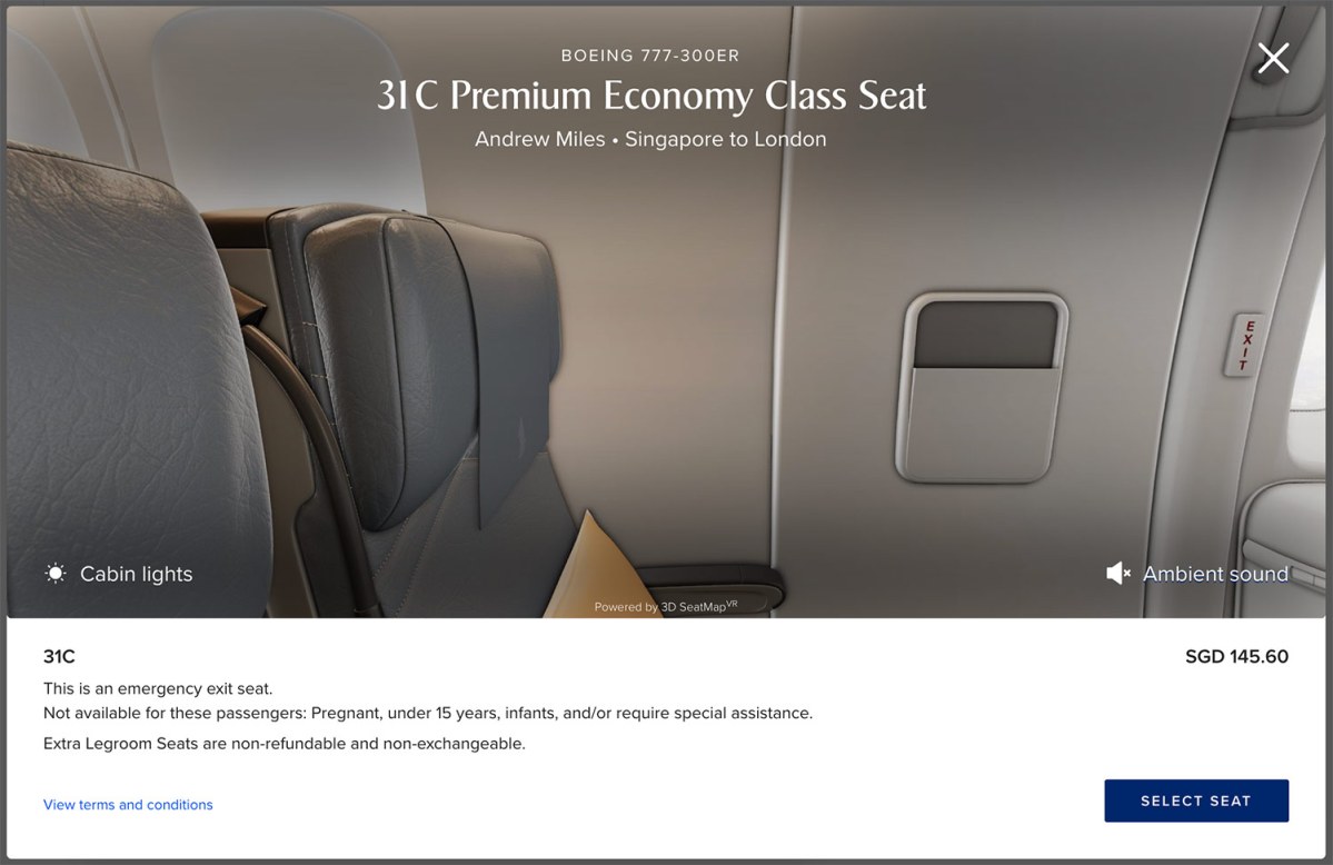 Singapore Airlines adding online 3D seat maps - Mainly Miles