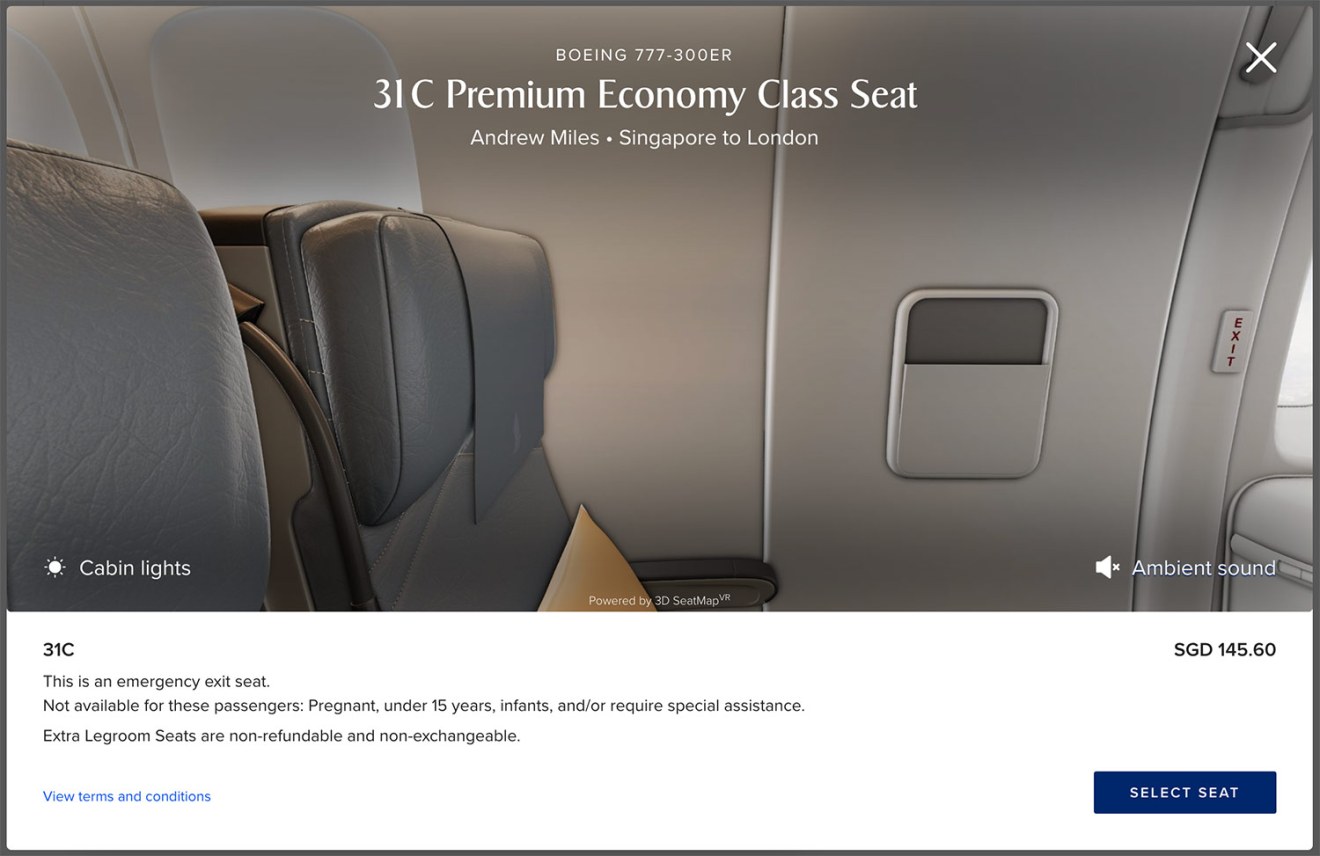 Singapore Airlines adding online 3D seat maps - Mainly Miles