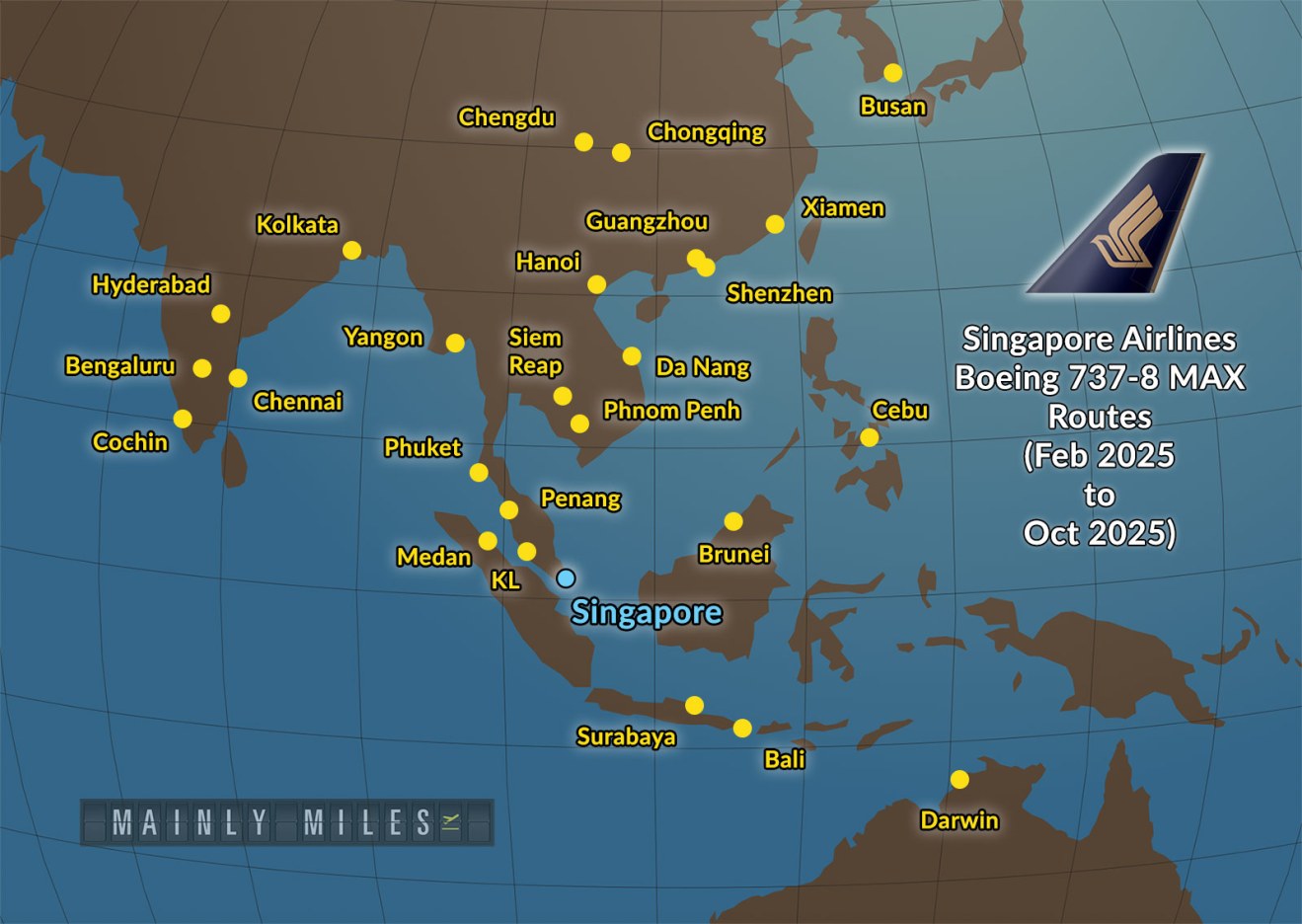 Where is Singapore Airlines flying its Boeing 737 MAX? - Mainly Miles