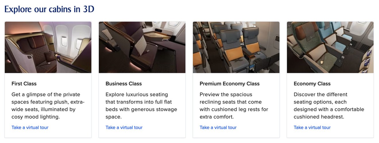 Singapore Airlines rolls out virtual cabin walk-through (777-300ER ...