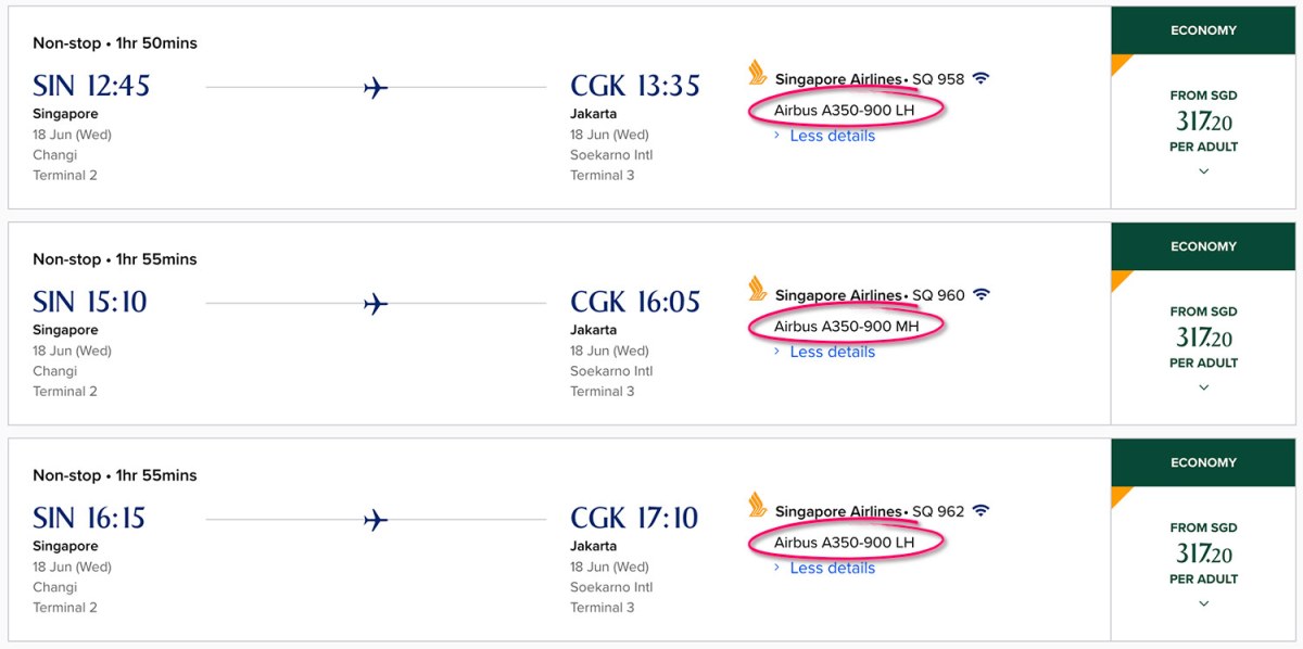 Singapore Airlines now differentiates A350 variants on its booking ...