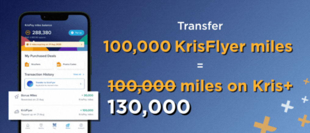 Transfer KrisFlyer miles to KrisPay with 20-30% bonus - Mainly Miles